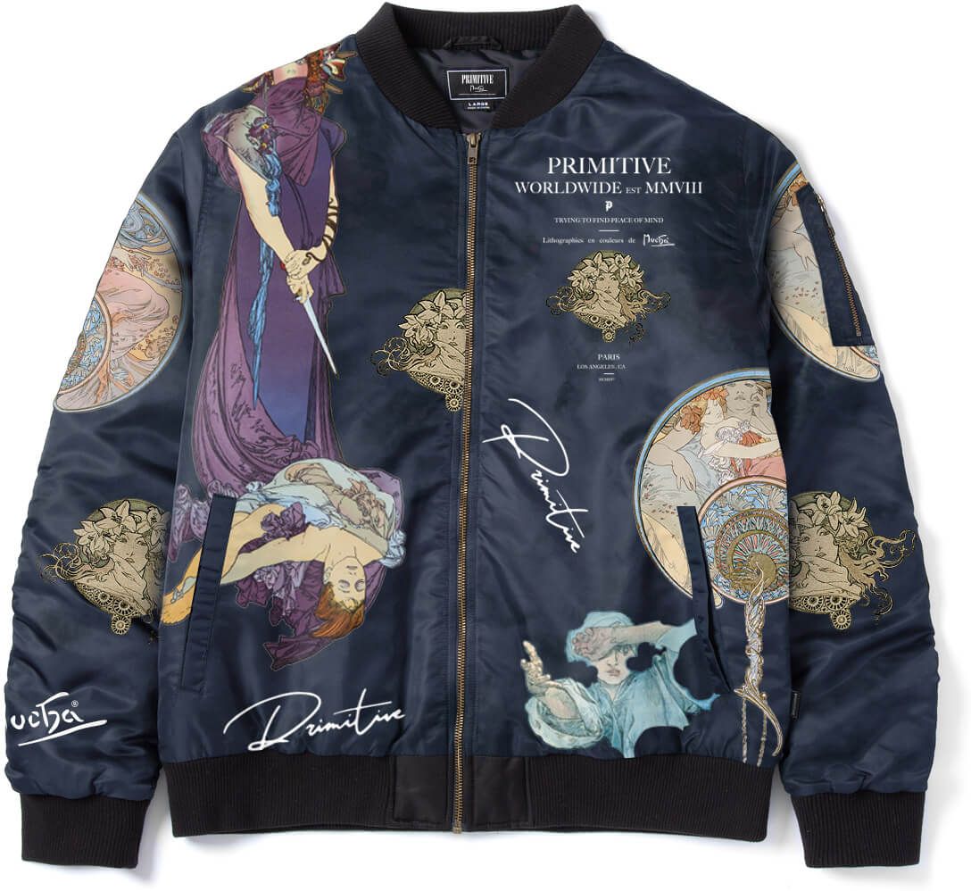 Pánska bunda Primitive (MUCHA) TRAGEDY BOMBER JACKET Black